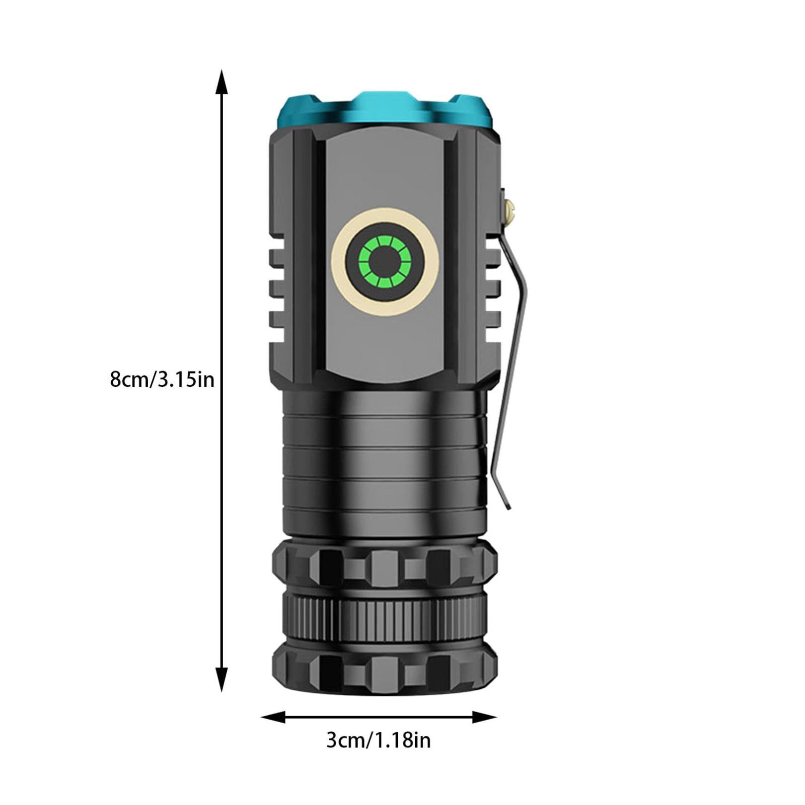 Flashlight High Lumens Rechargeable,Portability Mini Sturdy Led Flashlights,Waterproof Powerful Handheld Flash Light for Camping Home Emergencies (Blue)
