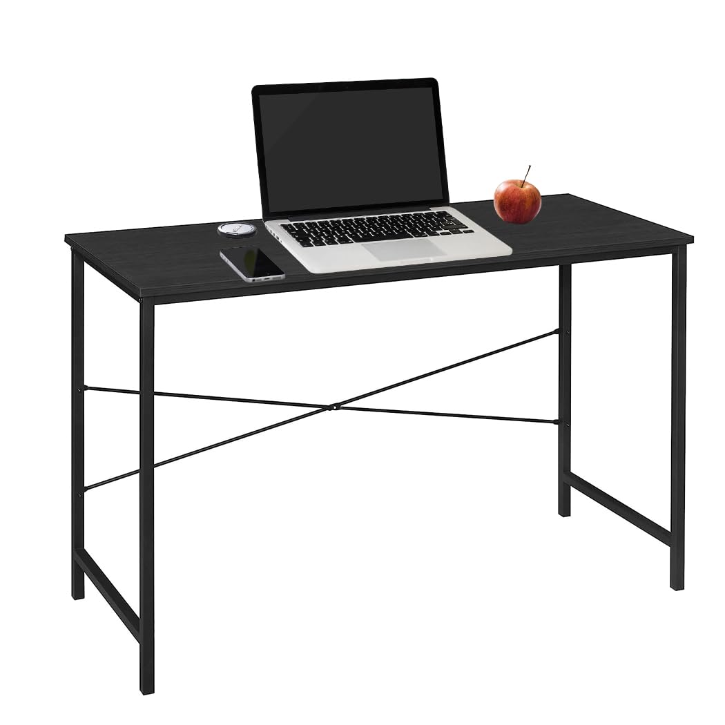 Computer Desk, 39 inch Home Office Desk Modern Simple Style Corner Desk for Small Space, Industrial Wooden Writing Desks Study Table for Home, Bedroom (Black)