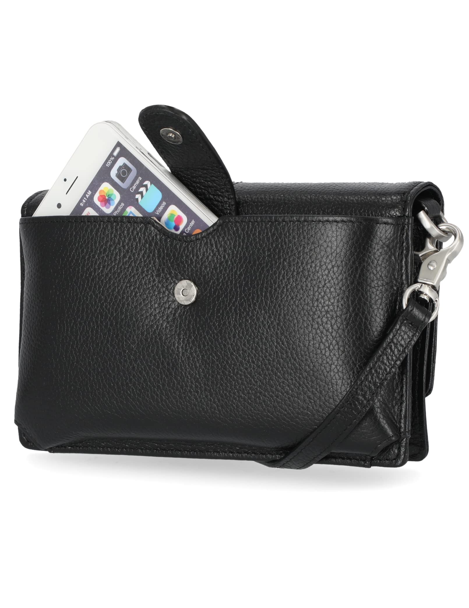 Timberland womens Rfid Leather Crossbody Bag Wallet Purse, Black (Pebble), One Size