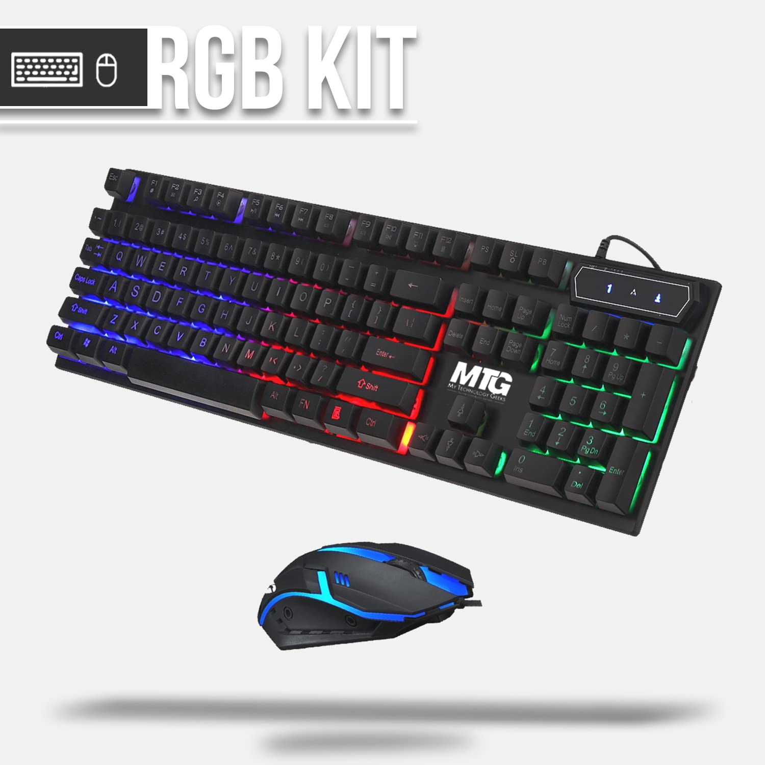 Computer Desktop PC, Intel Core i5, TechMagnet Siwa 8, 8GB RAM, 128GB SSD Boot + 500 GB HDD, 27 Inch Monitor, MTG RGB Keyboard Mouse, RGB Speaker with Webcam, WiFi, Win 11 Home (Renewed)