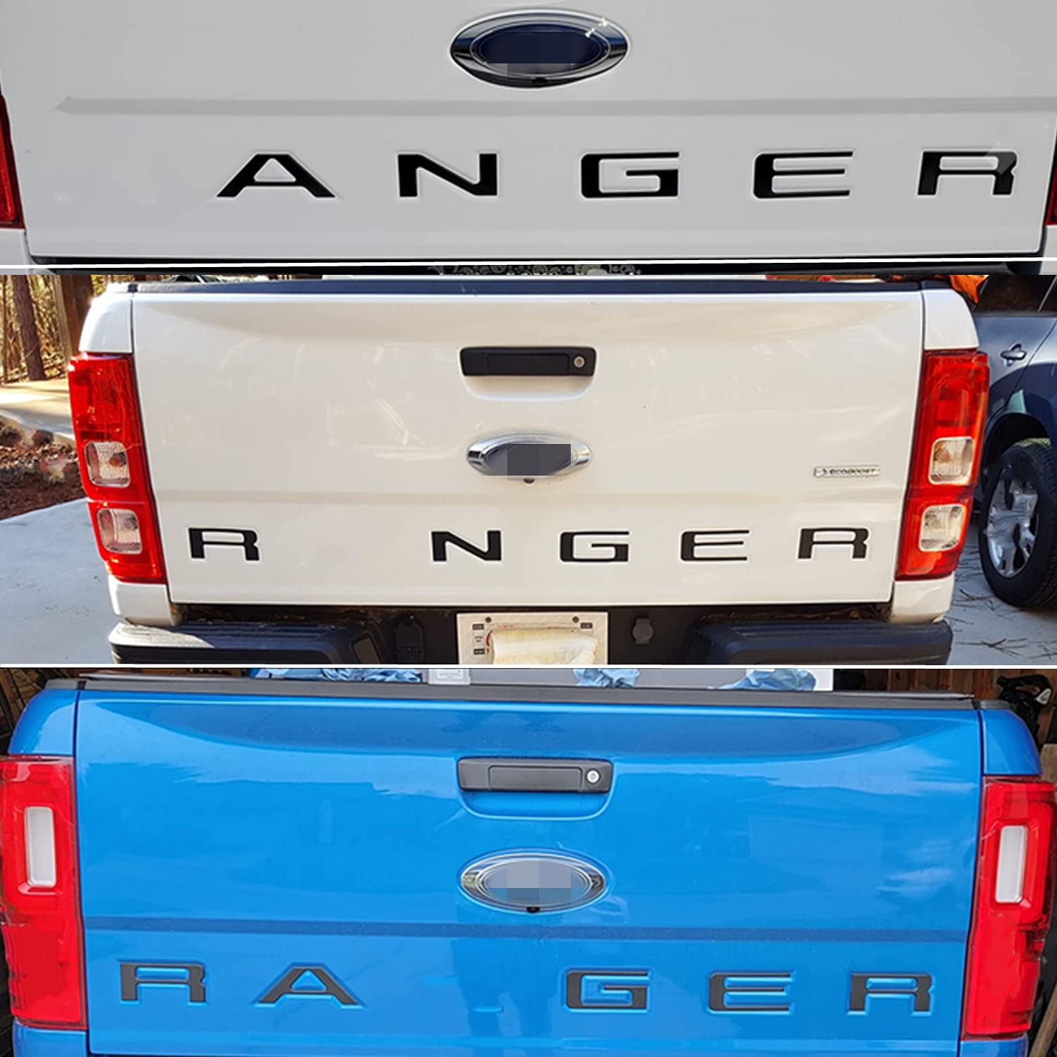 Capume Tailgate Inserts Letters Emblem Compatible for Ranger 2019 2020 2021 Accessories Rear Inlays Decals (Gloss Black)