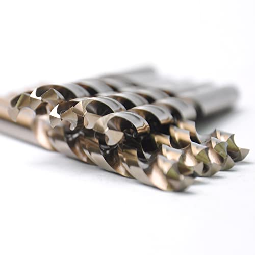 VALYRIANTOOL 3/32" Cobalt Drill Bits(10PCS), M35 High Speed Steel Jobber Length Twist Drill Bit Set for Hardened Metal, Stainless Steel, Cast Iron, Plastic and Wood