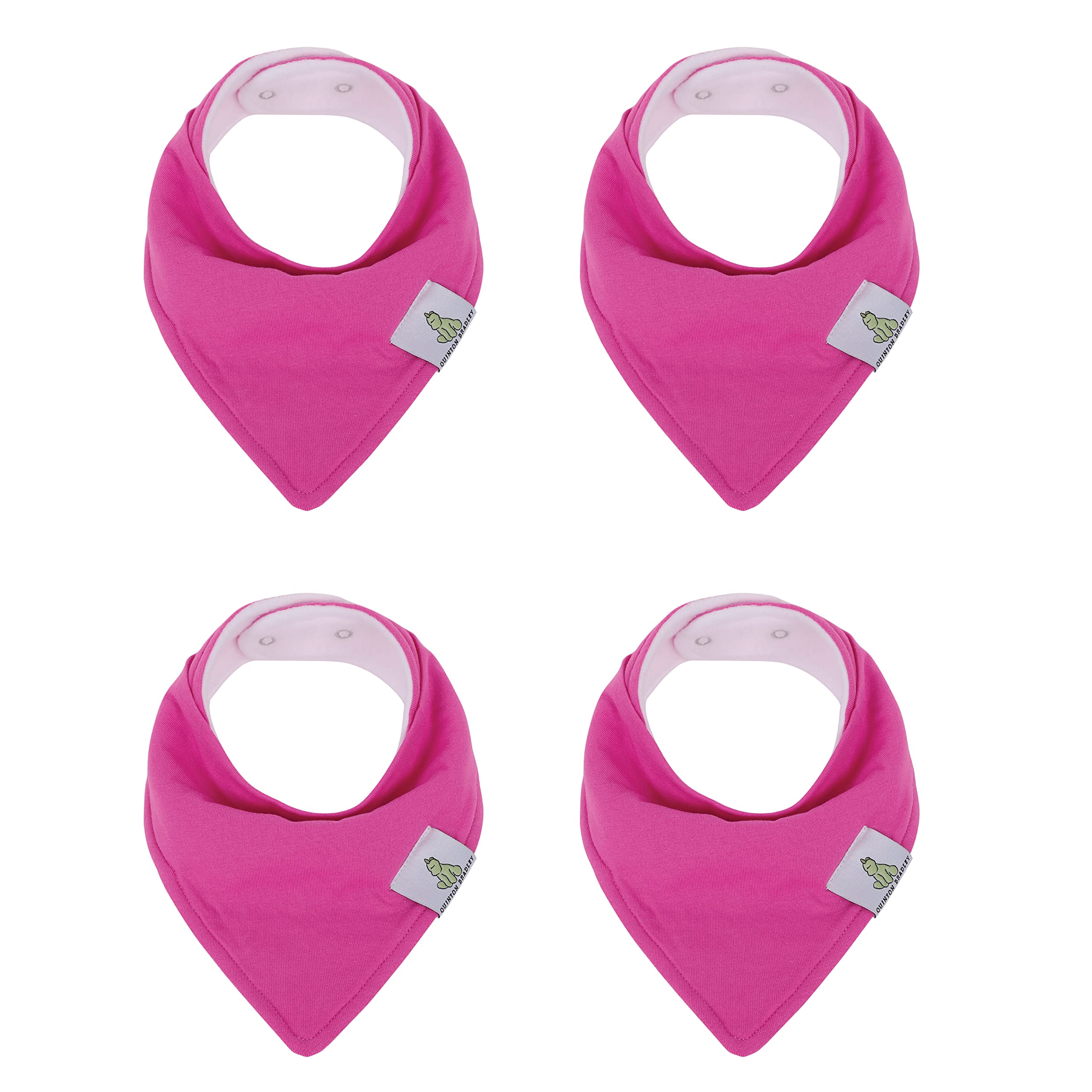 Quinton Bradley Baby 4 Pack Bandana Drool Bib Basics Solid Color (Pink)