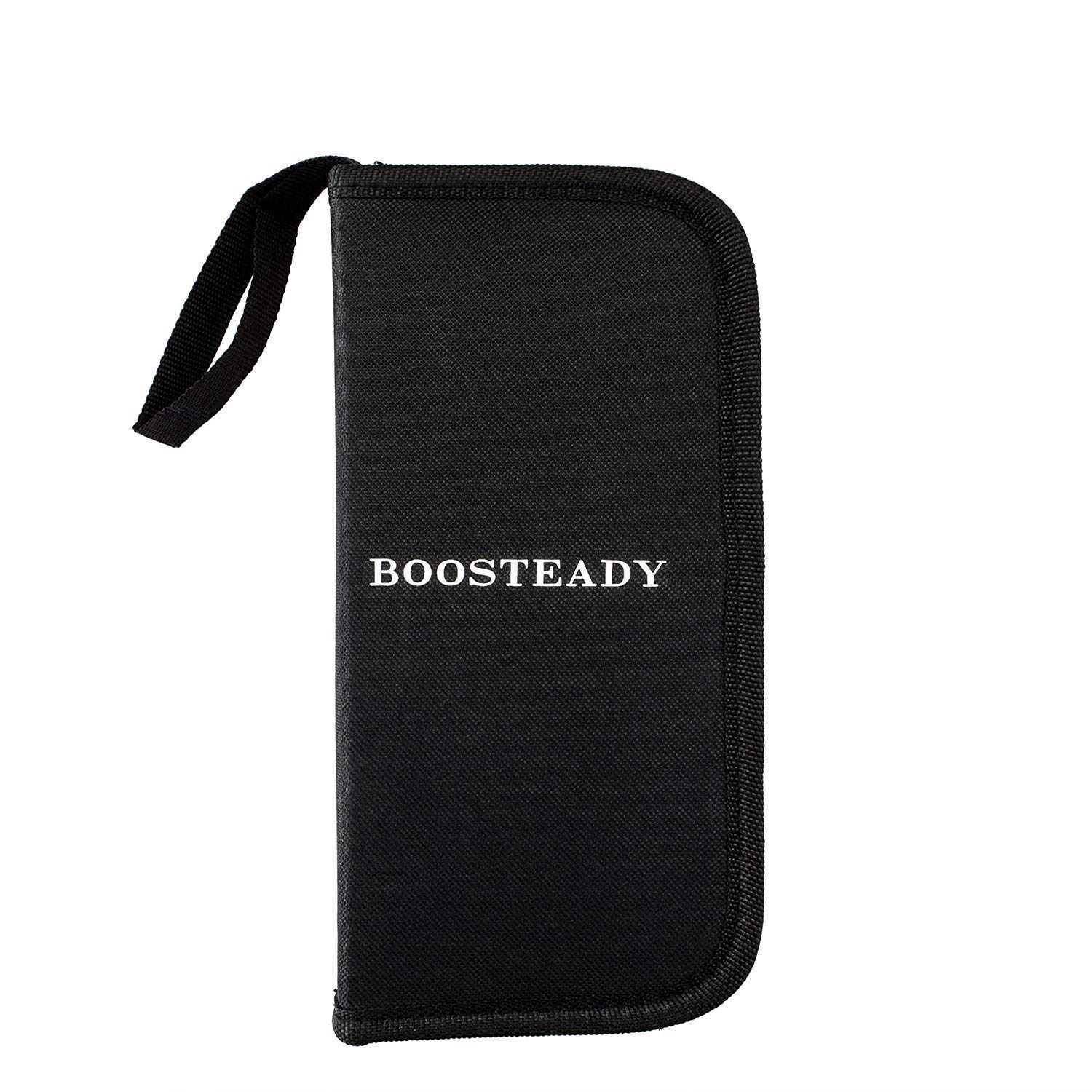 BOOSTEADY Gun Cleaning Brush & Hook Kit in Zippered Organizer Carry Case (8 Pieces) - Double End Brass Steel Nylon Bristle Brushes & Metal Polymer Hooks