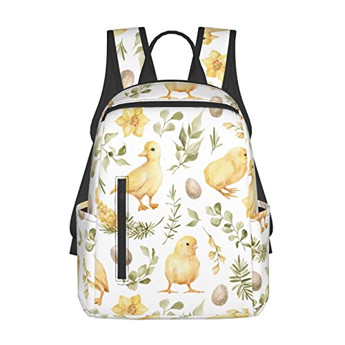 ILEABEC Travel Backpack For Women Men Duck Chickens Leaf Laptop Backpack Casual Daypack Backpacks