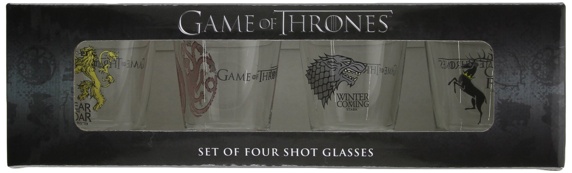 Dark Horse Deluxe Game of Thrones Shot Glass Set: Stark, Baratheon, Targaryen and Lannister