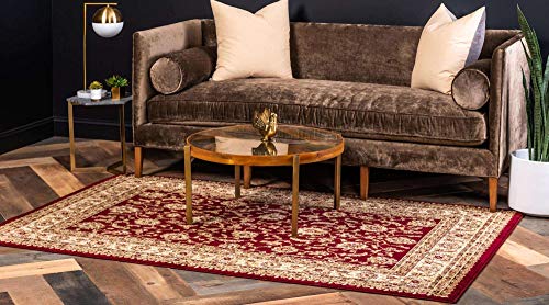 Unique Loom Voyage Collection Traditional Oriental Classic Intricate Design Area Rug (3' 3 x 5' 3 Rectangular, Red/Gold)
