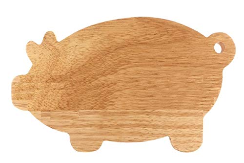 eBuyGB Wooden Pig Breakfast Board, Kitchen Serving Antipasti Platter Tray, Chopping Board, Cutting Charcuterie, Cheeseboard,Brown