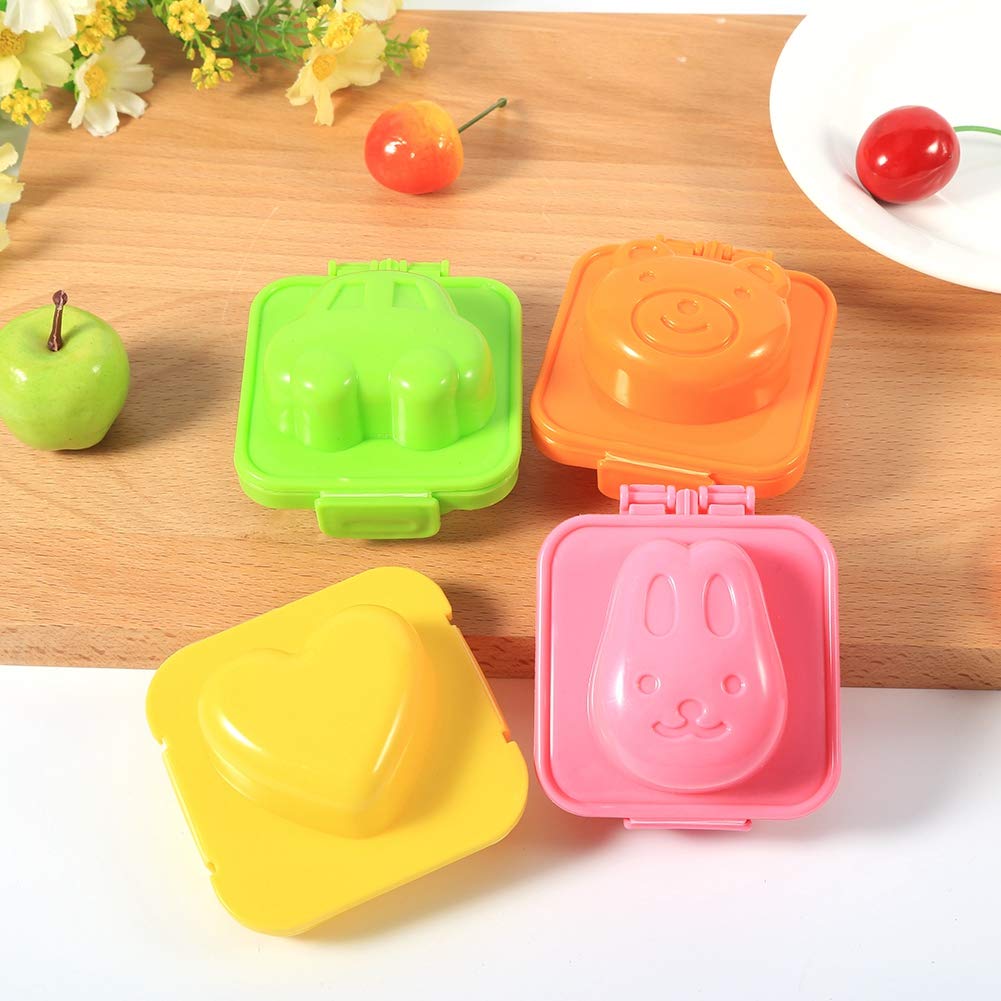 Diy Cartoon Egg 6pcs Cute Style Fish Car Heart Shape Egg Sushi Eggs Cute Mould Pan Cooking Rice Food Grade Cartoon For Kids