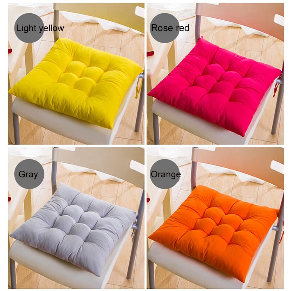 cdar Chair Cushion with Ties for Dining Chairs - Memory Foam Non Slip Kitchen Chair Pad and Dining Seat Cushion with Machine Washable Cover - Purple Navy Blue