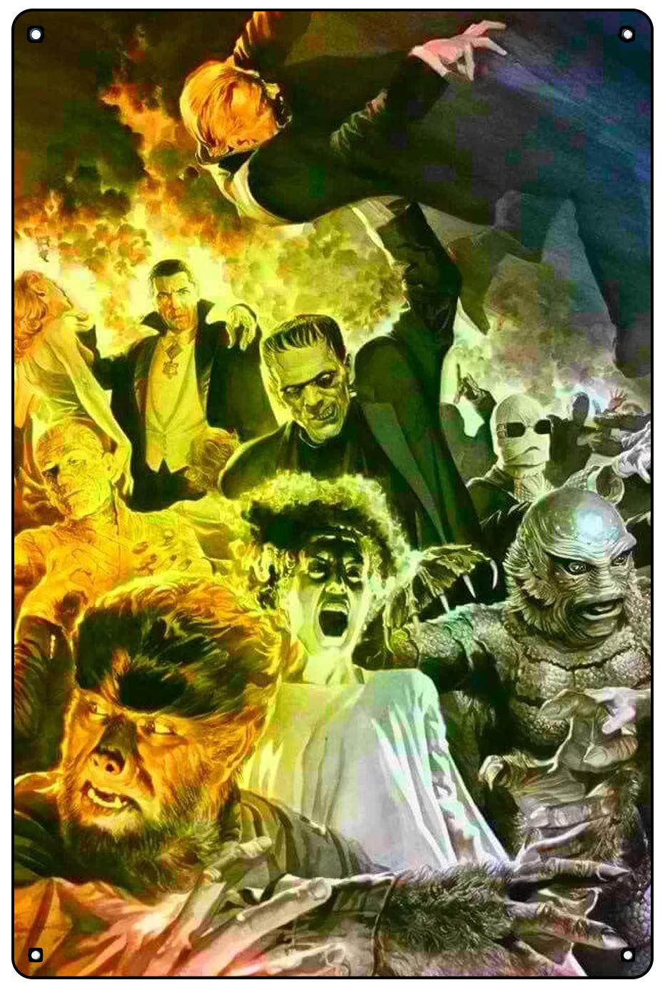 Universal Monsters Tin Sign Metal Sign Tin Sign 8x12 Inches Retro Art Home Bar Restaurant Cafe Shop Garage Garden Wall Decor