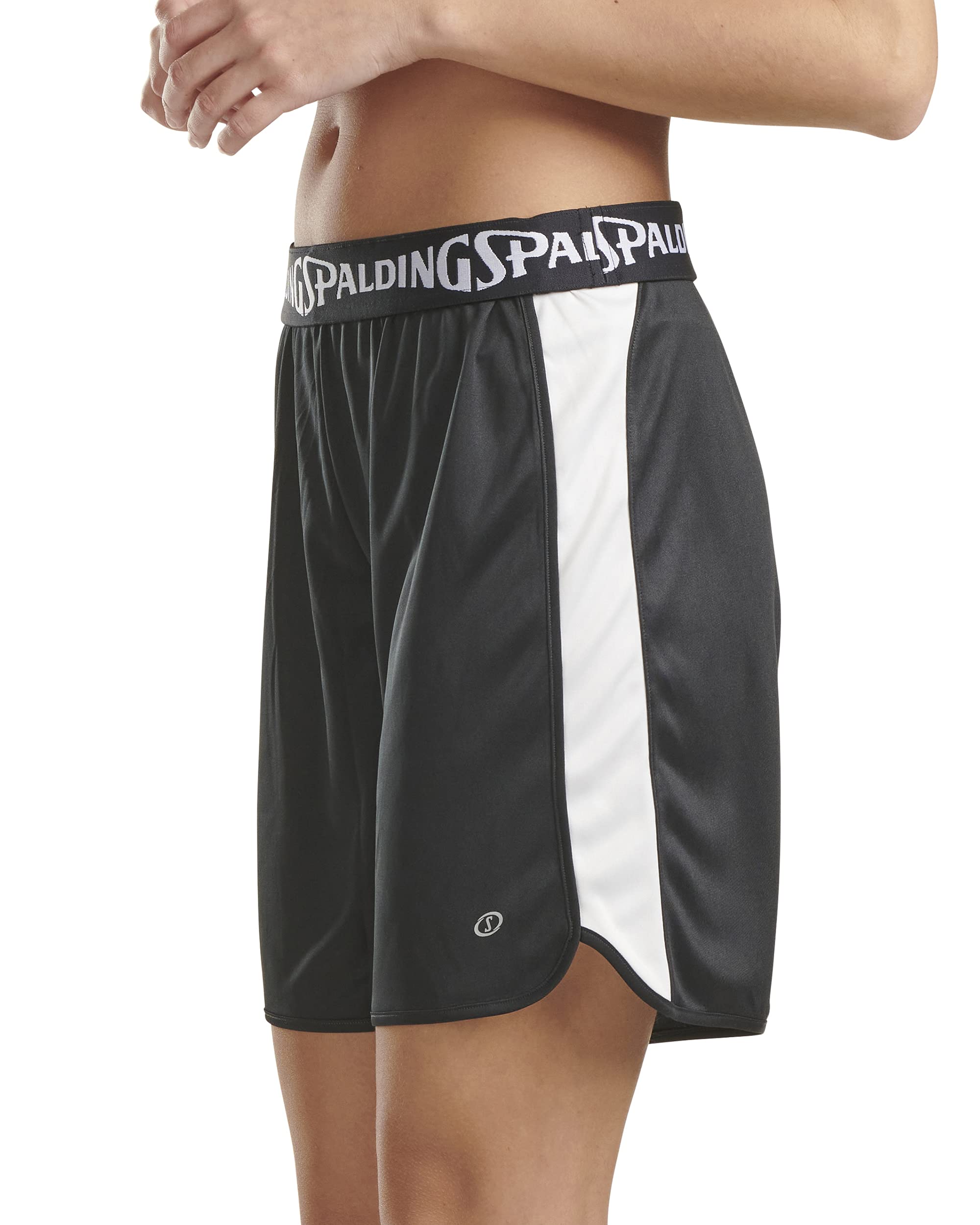 Spalding Women's Colorblock Active Basketball Short, Black/White, 3X
