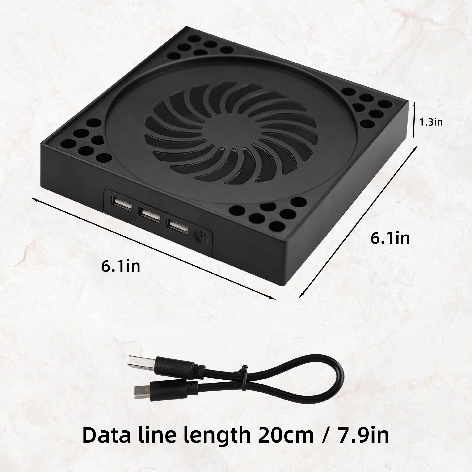 Cooling Fan Stand for Xbox Series X, Dual Purpose Cooler System Dock Station with 3 USB Port and LED Light Indicator 3 Level Adjustable Speed