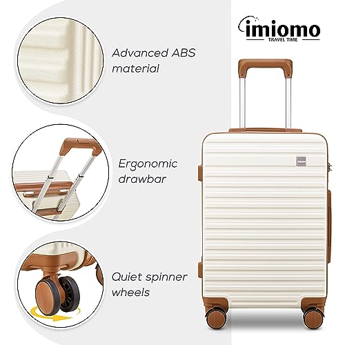 imiono Luggage Sets 3 Piece,Hardside Suitcase Set with Spinner Wheels,Lightweight Travel Carry on Luggage set Clearance with TSA Lock(20/24/28,White)