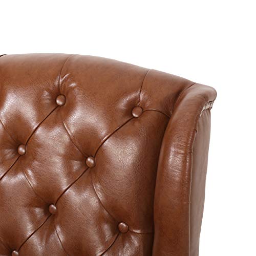 Christopher Knight Home Tammy Contemporary Wingback Tufted Swivel Office Chair, Midnight Black