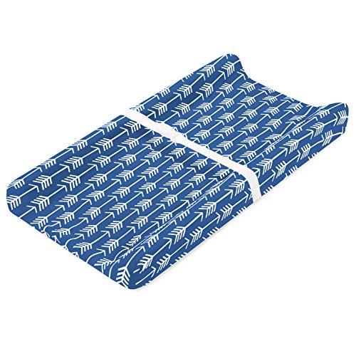Changing Pad Cover β Baby Changing Pad Covers 4 Pack β Boy or Girl Changing Pad Cover β Pure Cotton Machine Washable Navy and White Changing Table Cover β Diaper Changing Pad Cover Sheets