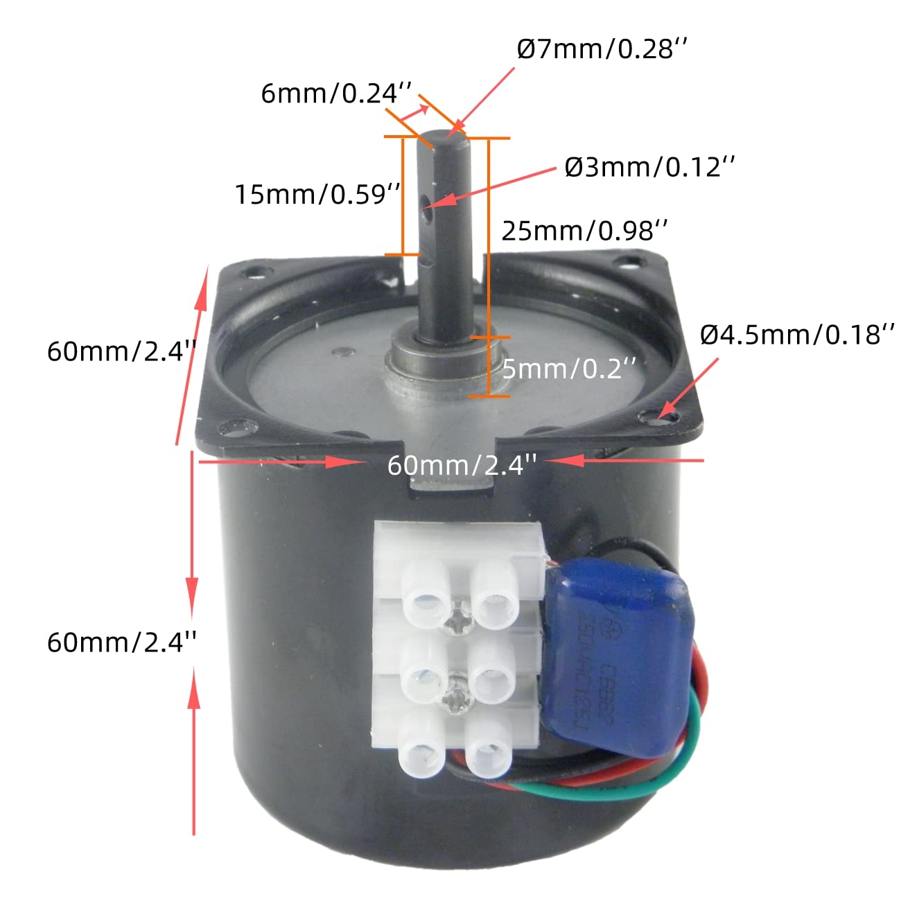 CHANCS 60KTYZ AC Synchronous Electric Geared Motor 110V 2.5-3RPM Low Speed Gearbox High Torque 80Kgf.cm Barbecue Metal Geared for Rotisserie Turntable