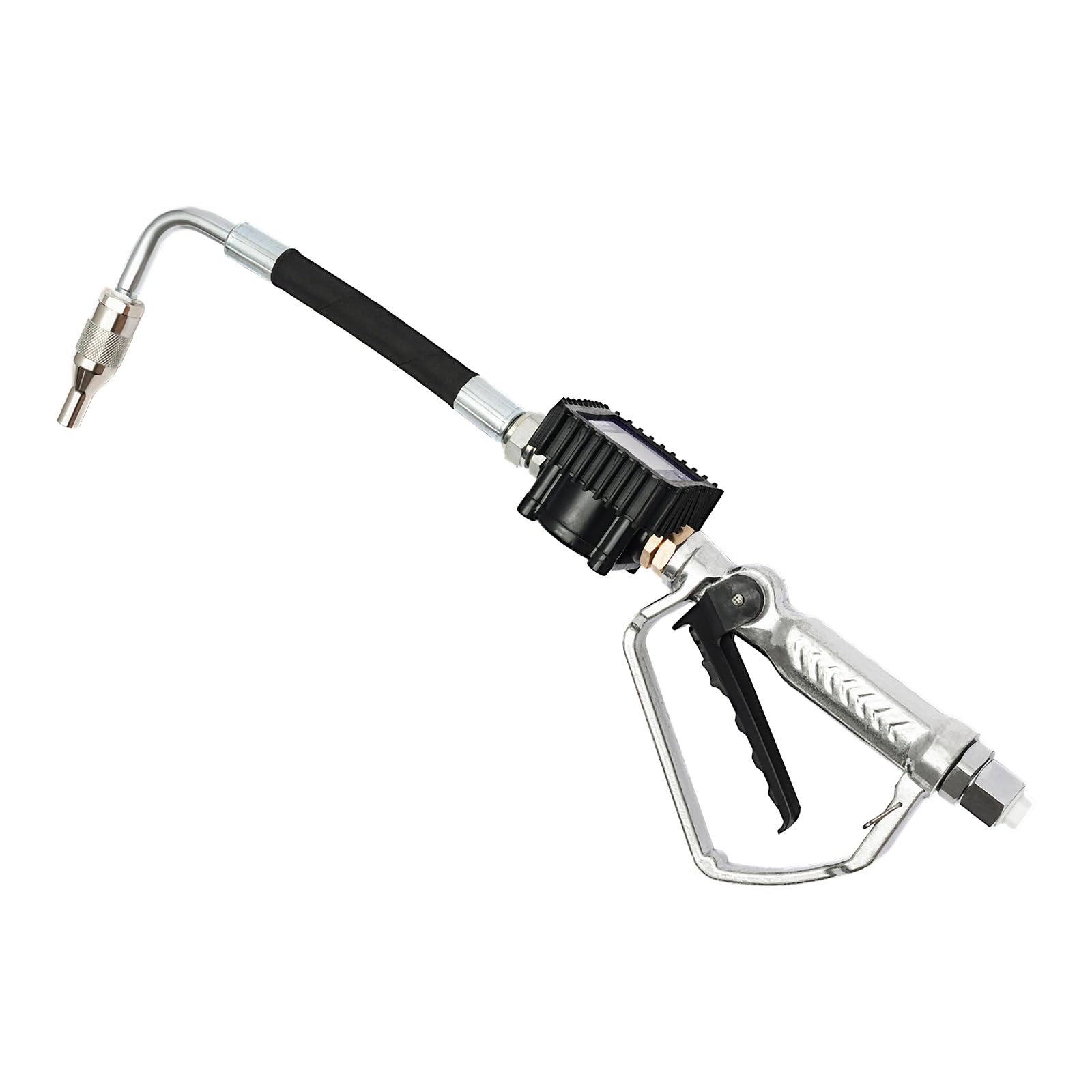 Flexible Spout Oil Control Valve Digital Meter Dispensing Nozzle with Digital Flow Meter Oil Gun Extrusion Pressure: 7bar (US Stock)