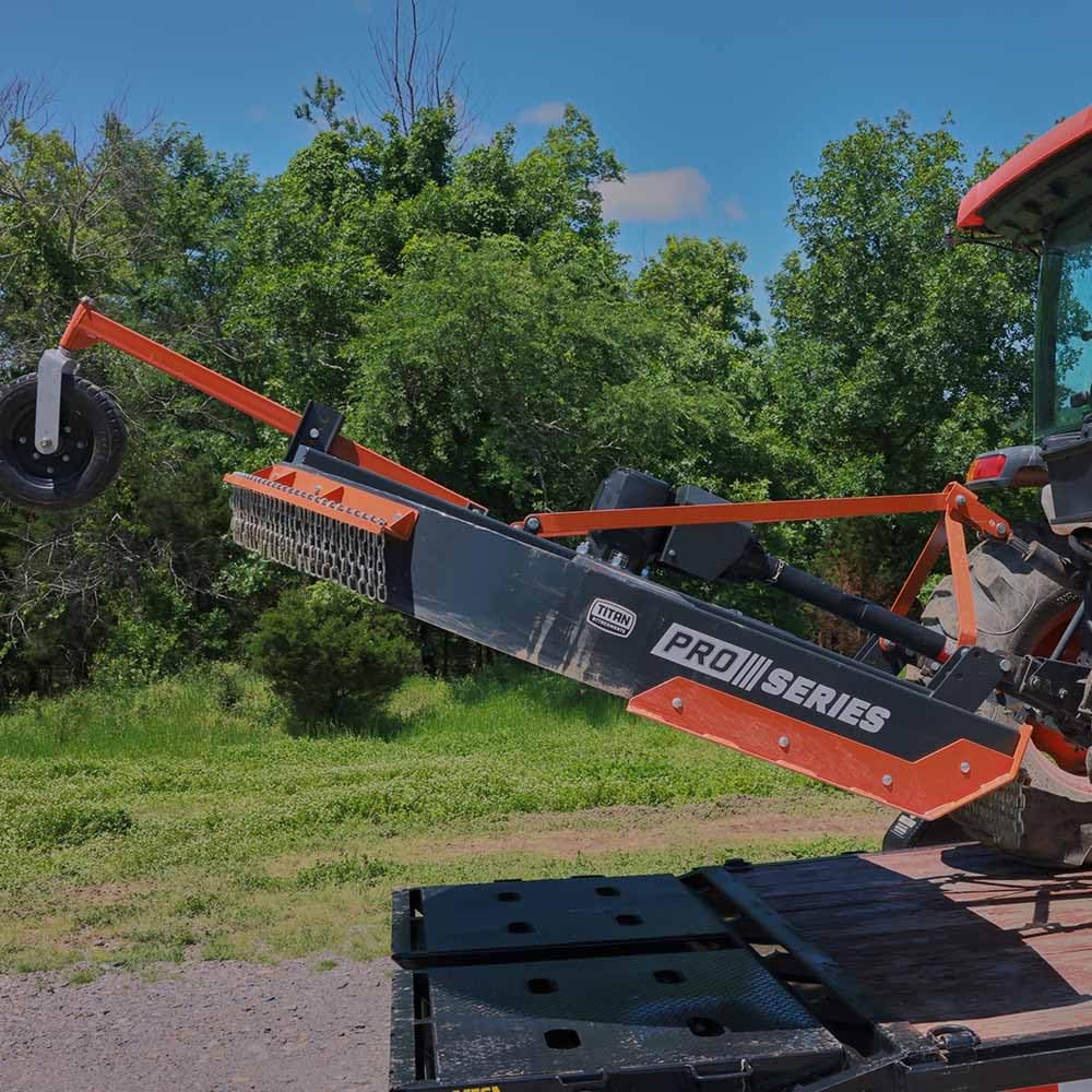 Titan Attachments 5 FT PRO Series Rotary Cutter, for Cat 1 Tractors with Rear 3 Point Hitch, Cast Iron Gear Box with Slip Clutch PTO Shaft, Brush Cutter Attachment, Mulches with Rear Discharge