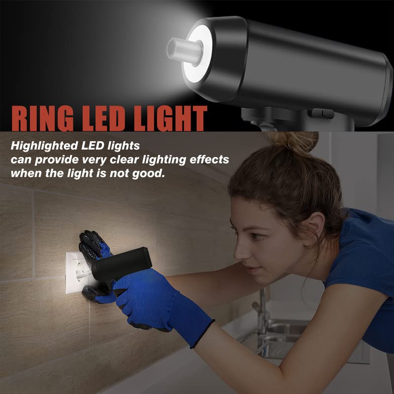Electric Screwdriver Cordless, 3.6V Cordless Electric Screwdriver with 42pcs Screwdriver Bits, USB-C Charging & LED Light, 1500mAH Li-ion and Storage Bag, Power Screwdriver for Home and Professional