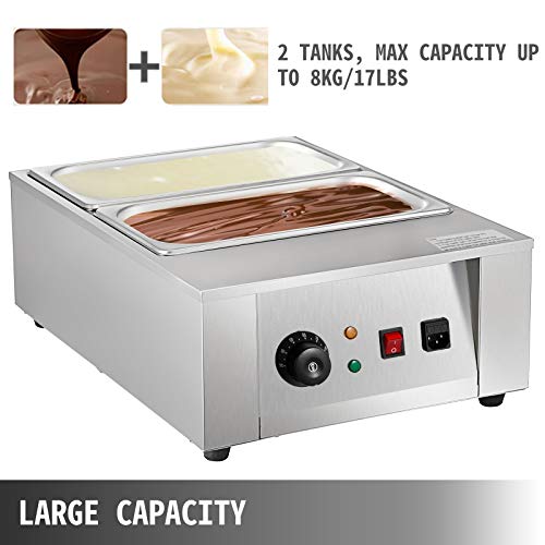 VEVOR 17.6 Lbs Chocolate Tempering Machine, Chocolate Melting Machine with Temperature Control (0~80℃/32~176℉),1000W Electric Commercial Food Warmer For Chocolate/Milk/Cream/Soup Melting and Heating