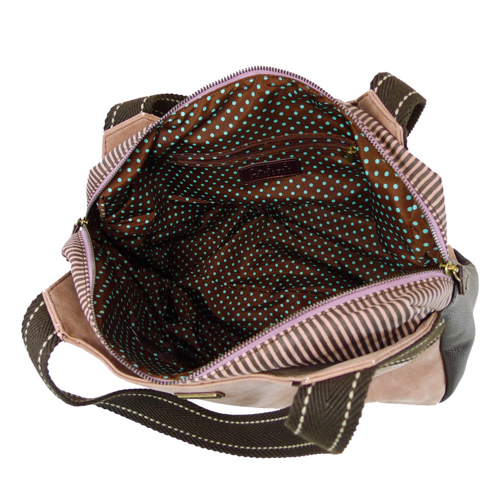 CHALA Handbags Large Bowling Tote Bag (Stone Grey) Dog Lovers Collection (Golden Retriever)