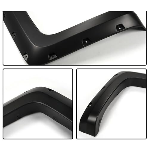 CAZHJISHIUE 4pcs Fender Flares Front Rear Left Driver Right Passenger Smooth Black Polypropylene Pocket Riveted Style 6.5/8 Bed MM15569