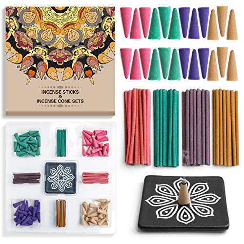 Incense Cones, Scented Incense Sticks, Incense Sticks with Incense Cones Gift Set, Incense, Incense Sticks, Incense Sticks Variety Pack, Incense Sticks Gift Set