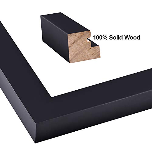 RPJC 6x8 inch Picture Frame Made of Solid Wood and High Definition Glass Display Pictures for Table Top Display and Wall Mounting Photo Frame Black