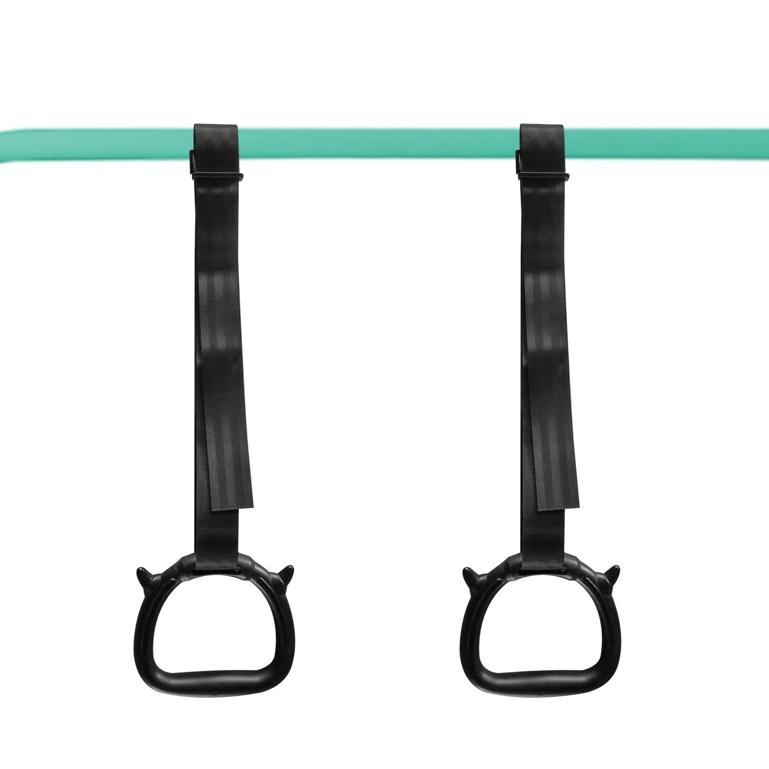 DING.PAI Expandable Gymnastics Training Bar with Free Rings, Adjustable Height Horizontal Bar Gymnastics Junior Training Bar Folding Training Monkey Bar for Kids (Green)