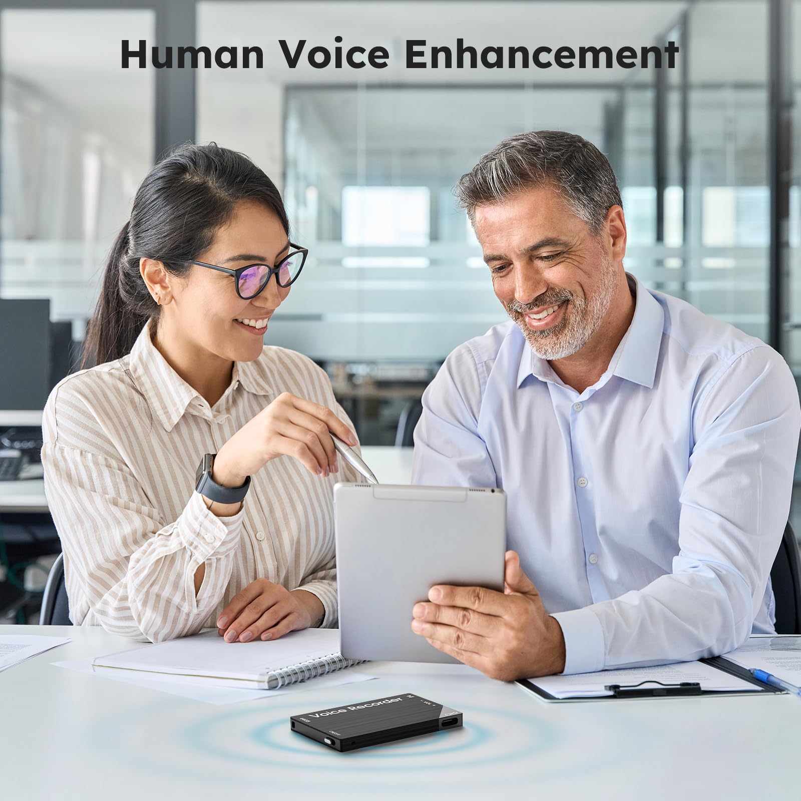 Chasesun Voice Recorder - 64GB Digital Voice Recorder 750 Hours Recording Capacity Recording Device with Playback,Can Be Use as MP3 Suitable for Meetings Lectures Black 4.5X7X0.7