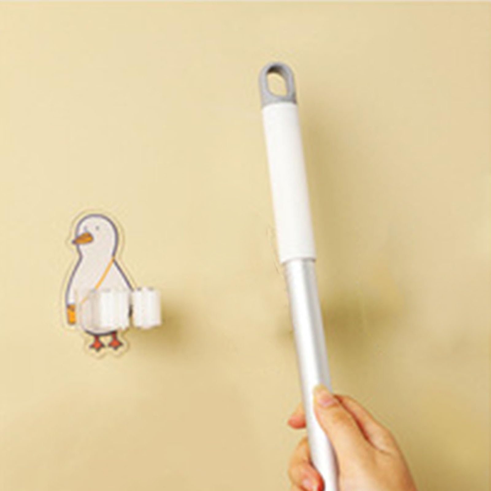 FLUSTDER Mop Holder Wall Mounted Hanging Broom Organizer Self Adhesive Mop Hanger Broom Rack Laundry Room Organization
