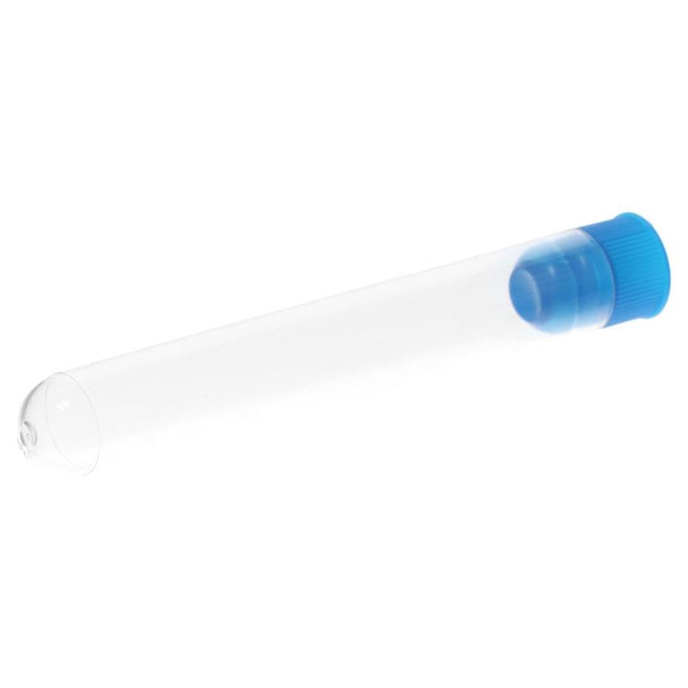 HOBBYIN 20Pcs Clear Plastic Test Tubes with Blue Caps,16×100mm Clear Tube for Scientific Experiments, Halloween, Christmas