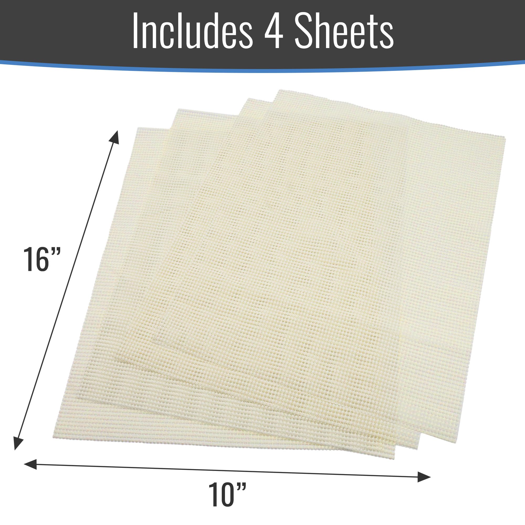 Handy Gourmet Non-Adhesive Cabinet, Drawer & Shelf Liners, Protects and Styles, Simple Installation, (4) Pre-Cut Sheets 10″ x 16″, Ribbed Texture, Beige