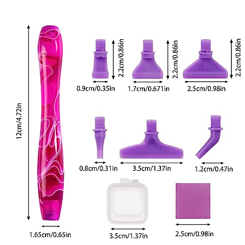 Updated Diamond Painting Pen, 13Pcs Diamond Art Pens with Screw Thread Tips, Diamond Painting Pens Tool Accessories Kit Drill Pen for Diamond Painting Art Nail Art Cross Stitch (Purple)