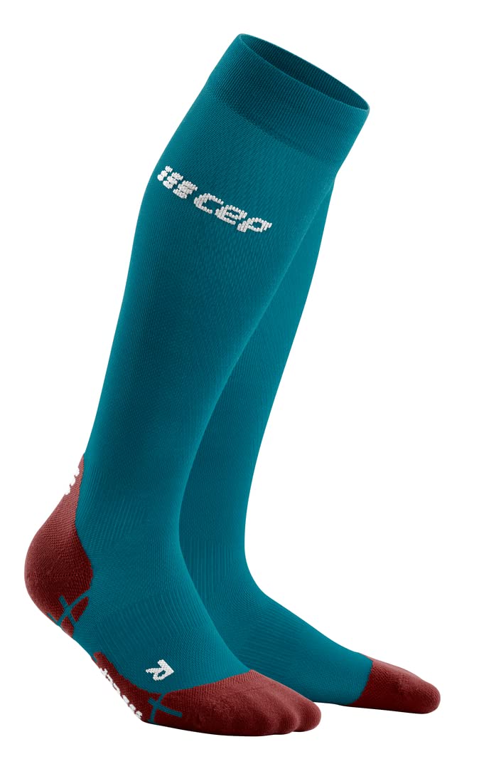 CEP Run Ultralight Socks, Petrol/Dark Red, Women, III