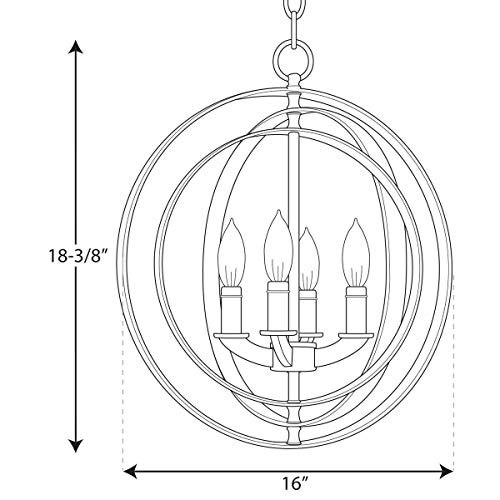 Progress Lighting P3827-20 Equinox Hall & Foyer, 16-Inch Diameter x 18-3/8-Inch Height, Bronze