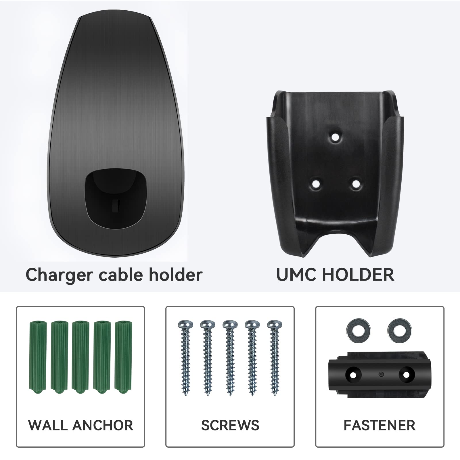 Charging Cable Organizer for Tesla,Wall Mount Connector Holder, Charger Cable Holder Adapter with Chassis Bracket,Compatible with Model 3/S/Y/X,Black
