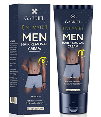 Intimate/Private Hair Removal Cream, Fast & Effective Hair Remover for Men's Underarm, Chest, Back, Legs, and Arms, 4.2 fl oz