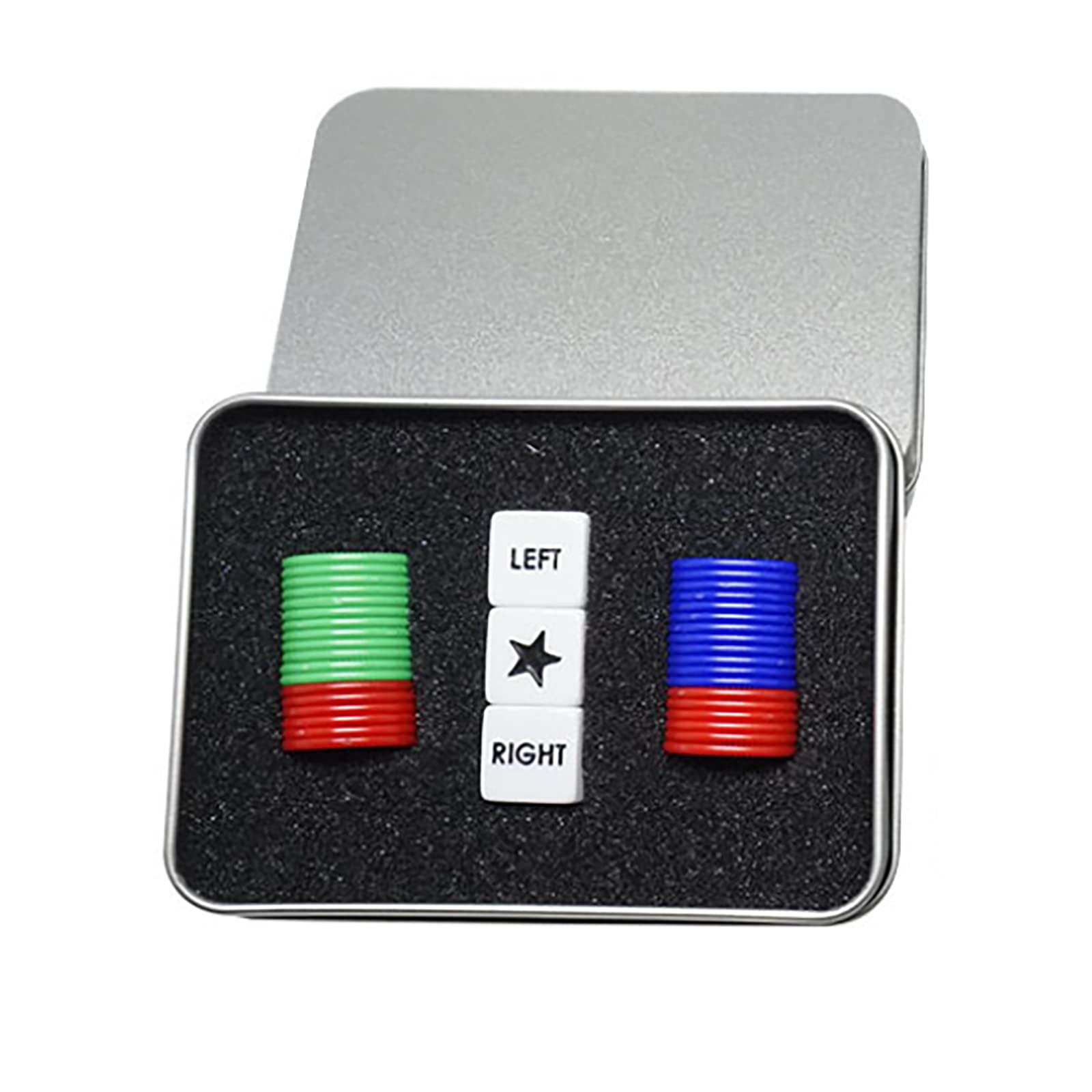 zeyce Left Right Center Dice Game Set with 3 Dices + 36 Chips