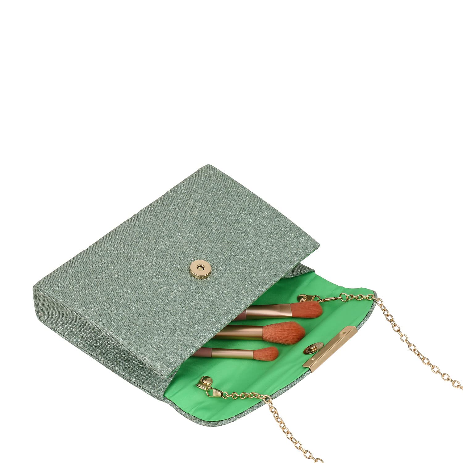 ZHANNI Women's Evening Bag Party Clutches Wedding Purses Cocktail Prom Handbags with Frosted Glittering(Green)