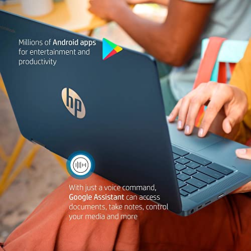 HP Newest X360 2-in-1 Chromebook 14" HD Touchscreen Laptop, Intel Celeron N4000(Up to 2.8GHz), 4GB DDR4 RAM, 128GB Space(64GB eMMC+64GB Card), WiFi, Webcam, USB Type-C, Chrome OS, Forest Teal JVQ MP