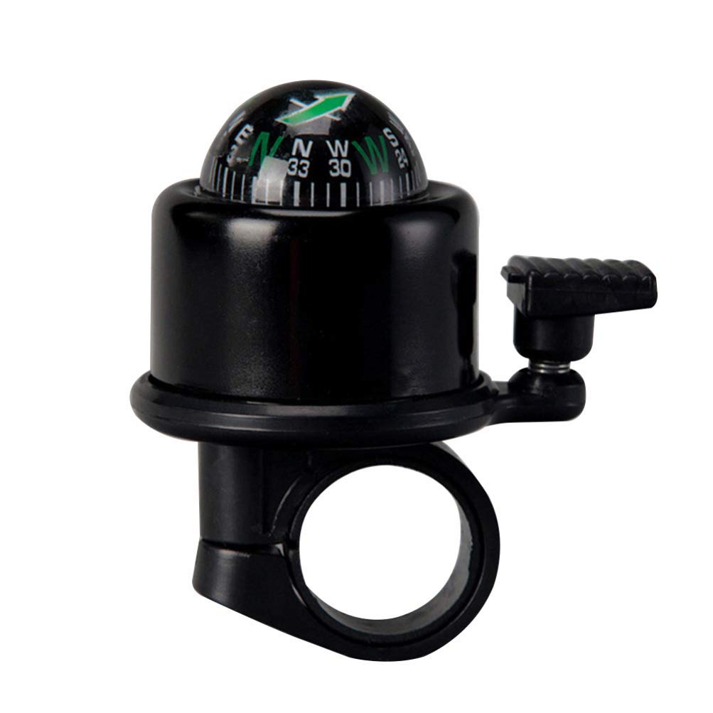 CLISPEED Aluminum Bike Bell Compass Bell Bicycle Bells Crisp Loud Melodious Sound for Adults and Kids (Black)
