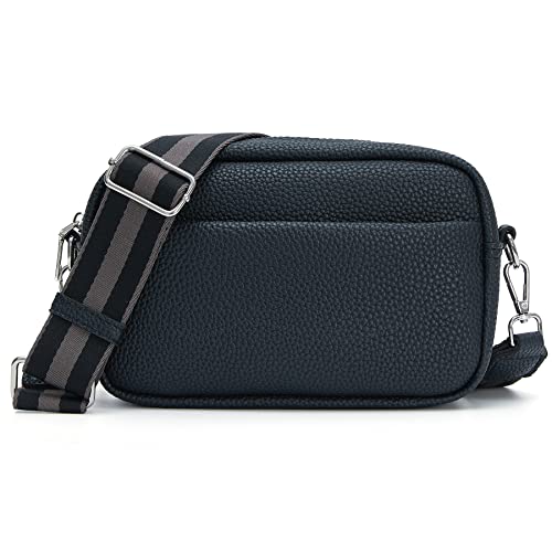 DIVCIDLC Small Crossbody Bag with Wide Guitar Strap Camera Purse Shoulder Handbag Satchel, Black