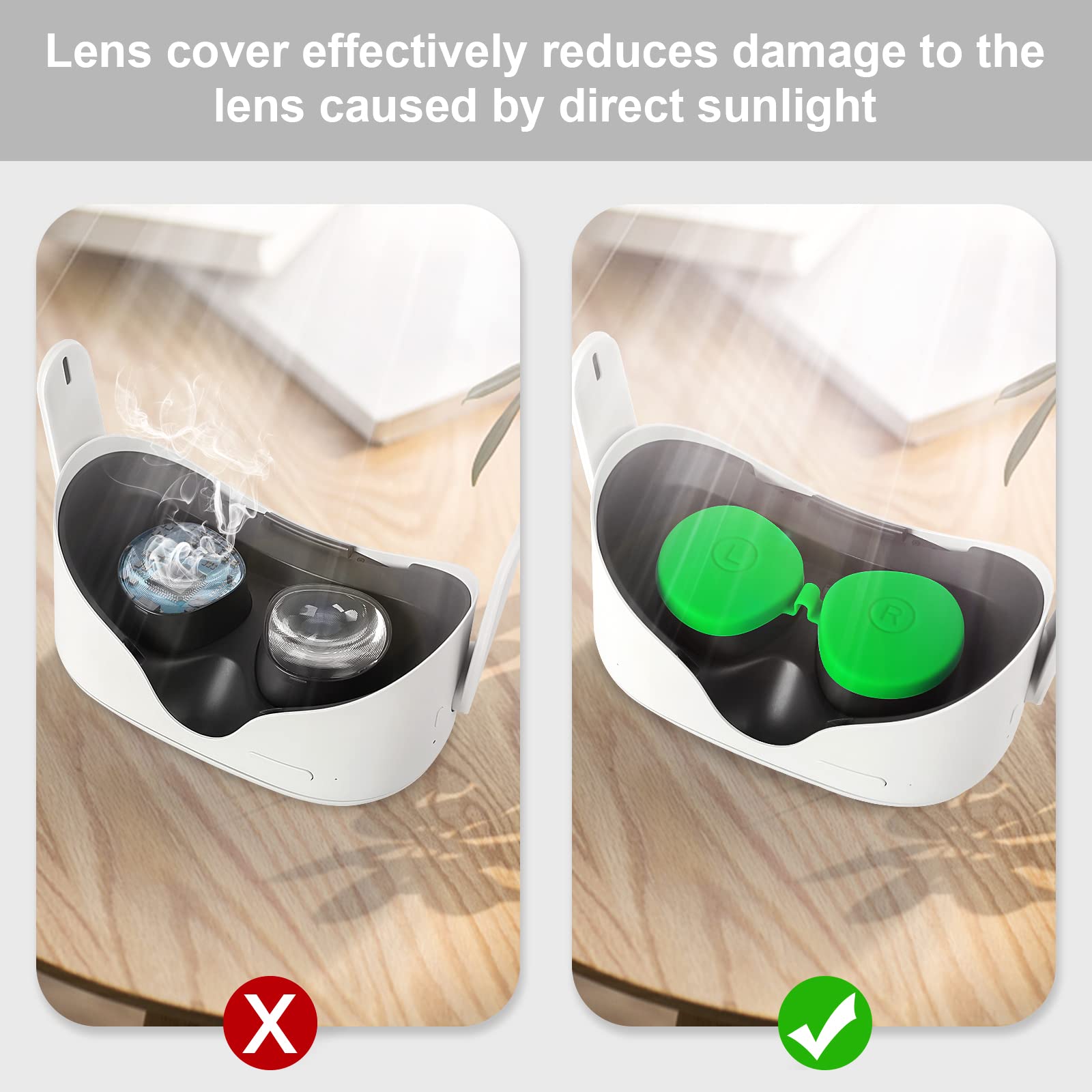 TOMSIN Touch Controller Grip Cover for Oculus Quest 2 with Silicone Face Cover, Protective Lens Cover, Silicone Handle Strap Combo, Sweatproof Lightproof Anti-Throw Accessories Set (Green)