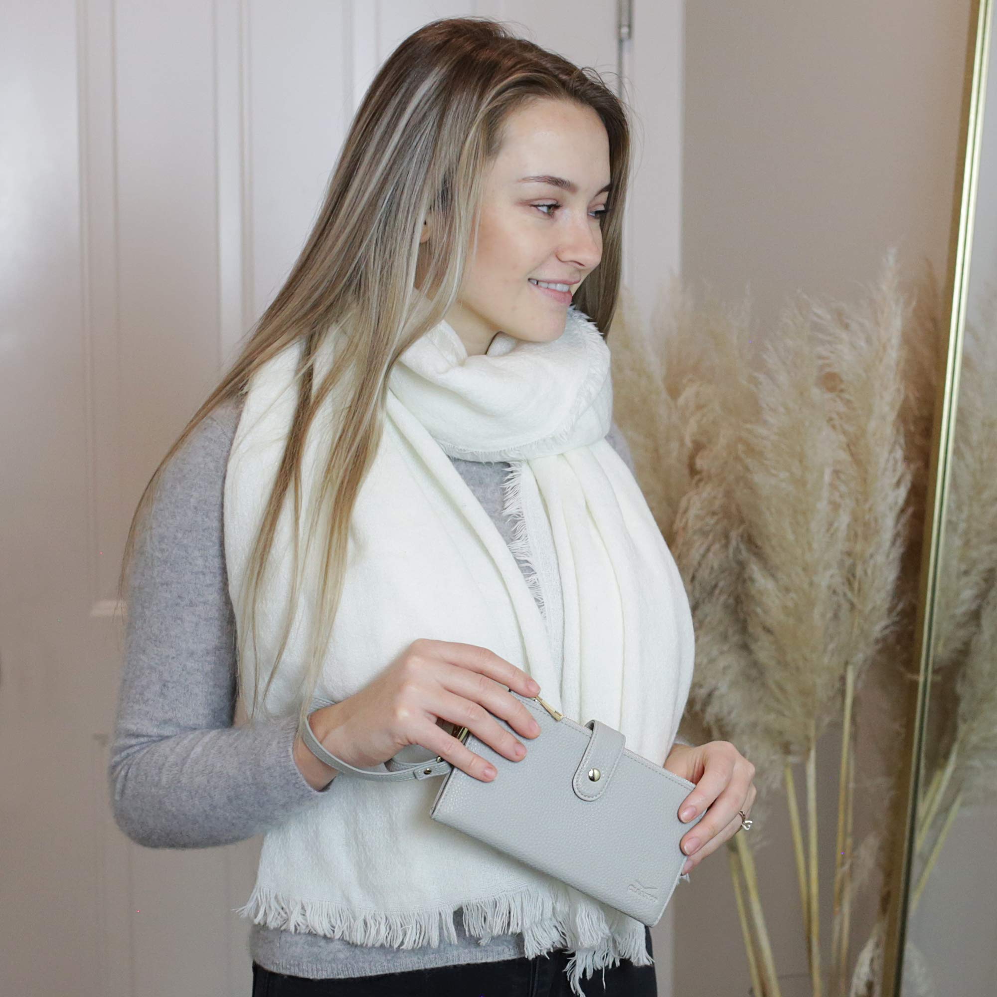 Women’s RFID Wristlet Wallet & Phone Holder | Multi Credit Card Bifold Organizer w/Zipper Pockets & Sweetly Packed in Gift Box