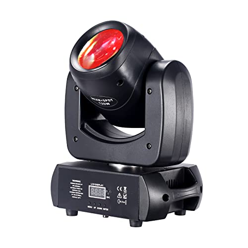 DJXFLI 120W Moving Head Dj Light, Roto Prism LED Beam Moving Head Lights, 8 GOBO 8 Colors DMX 512 12CH Sound for Disco Party Stage Lighting