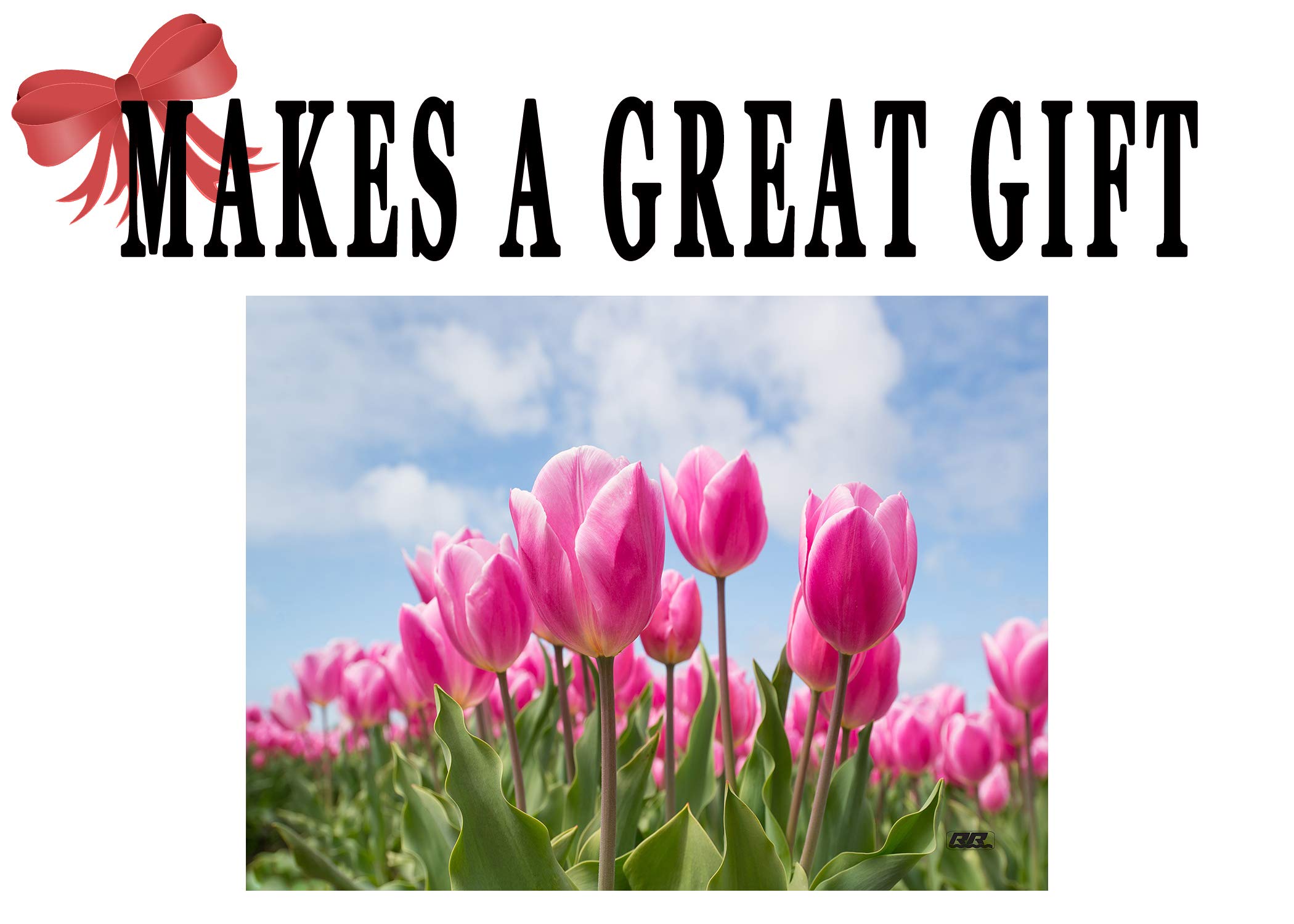 Flower Pink Tulips Floral Kitchen Glass Cutting Board Decorative Gift For Mom Daisies Design