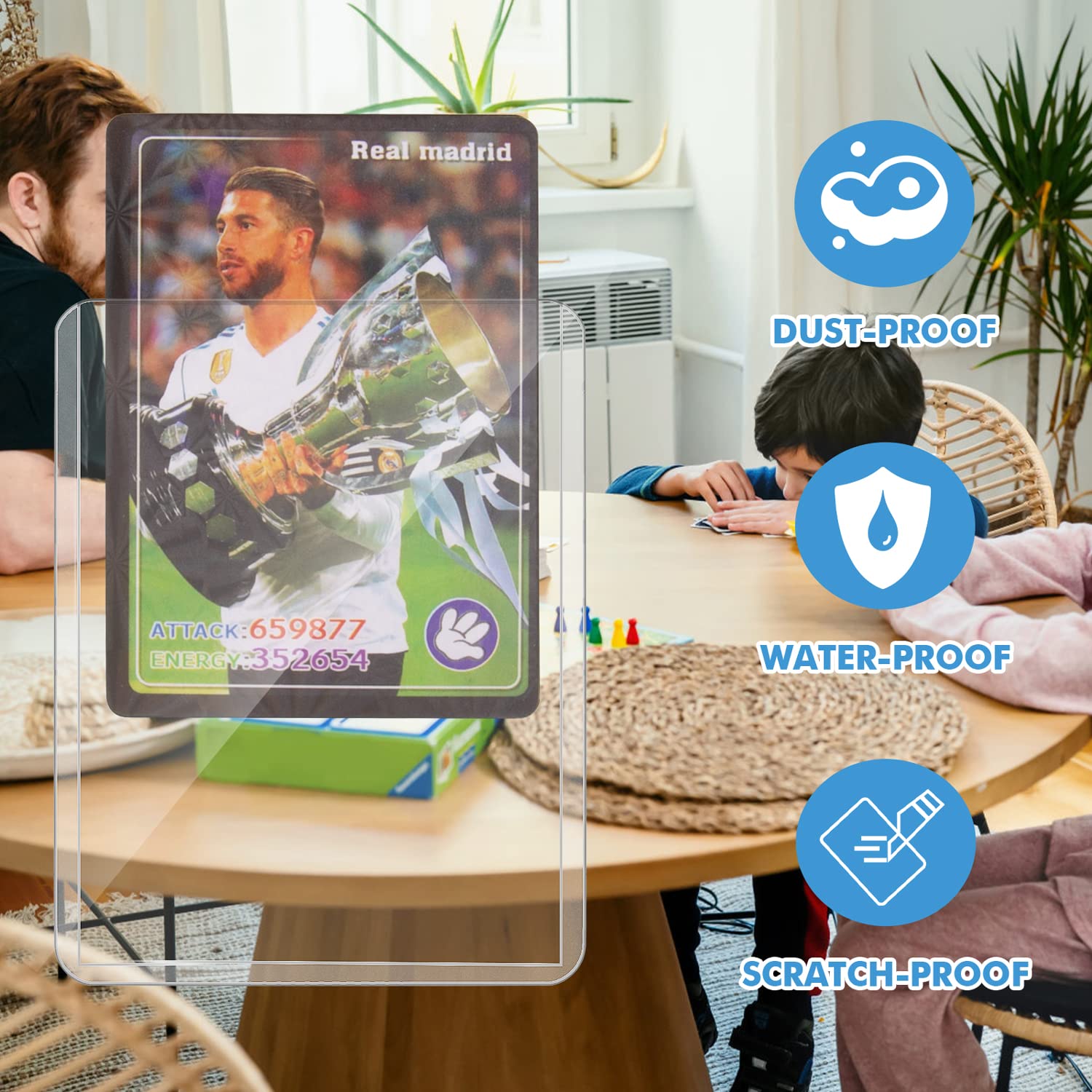 VOOVAO Toploader Clear 3" x 4" Toploaders Holder,Top Loaders for Cards,Card Protectors Hard Plastic for Baseball,Basketball,Trading Card 100ct.