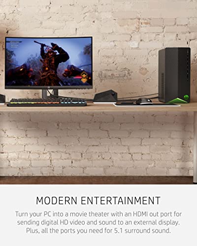 HP Pavilion Gaming Desktop, 10th Generation Intel Core i5-10400F Processor, NVIDIA GeForce GTX 1650 Graphics, 8 GM RAM, 256 GB SSD, Windows 11 Home (TG01-1120, Shadow Black)